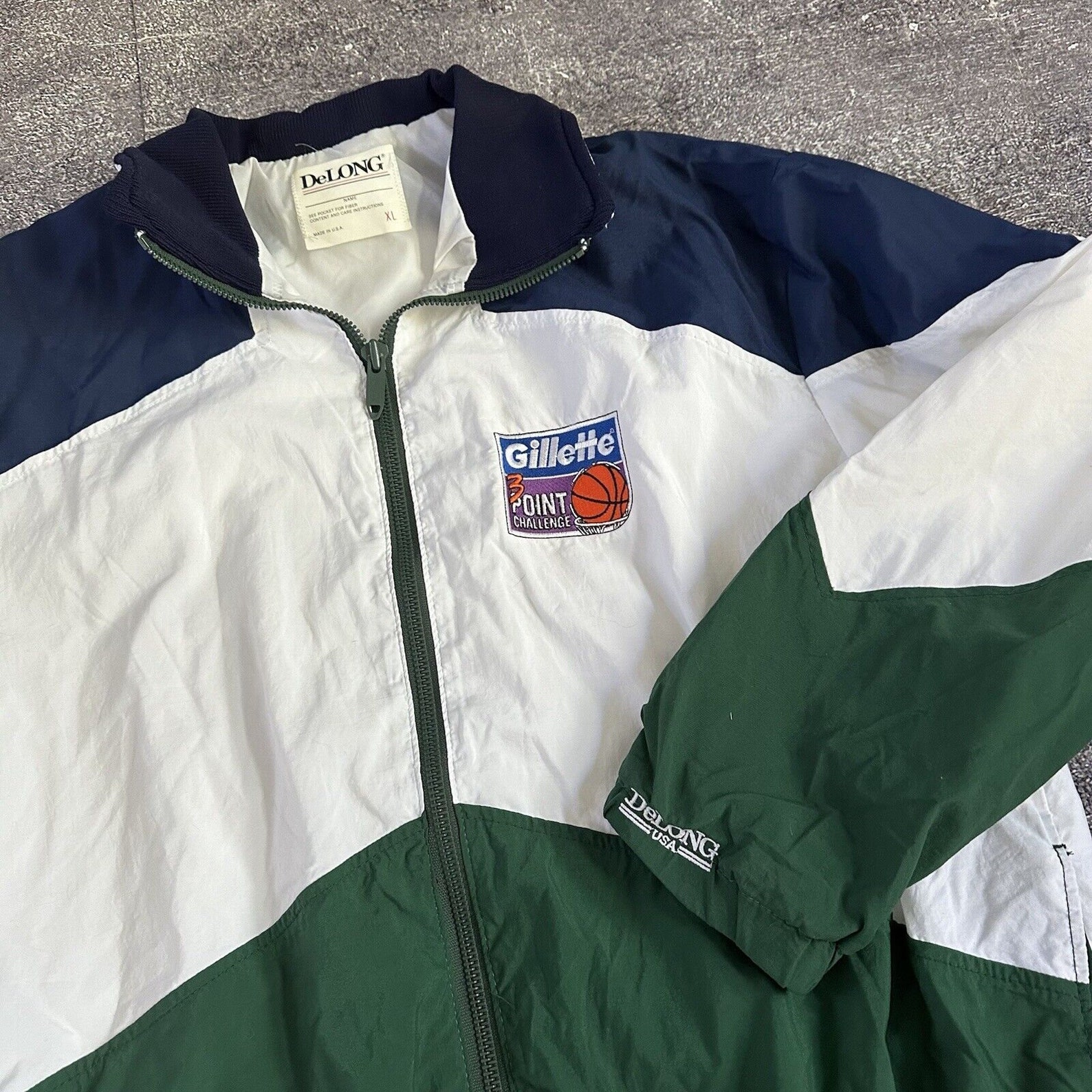Men's Vintage 90s Gillette 3 Point Challenge Blue White Windbreaker ...