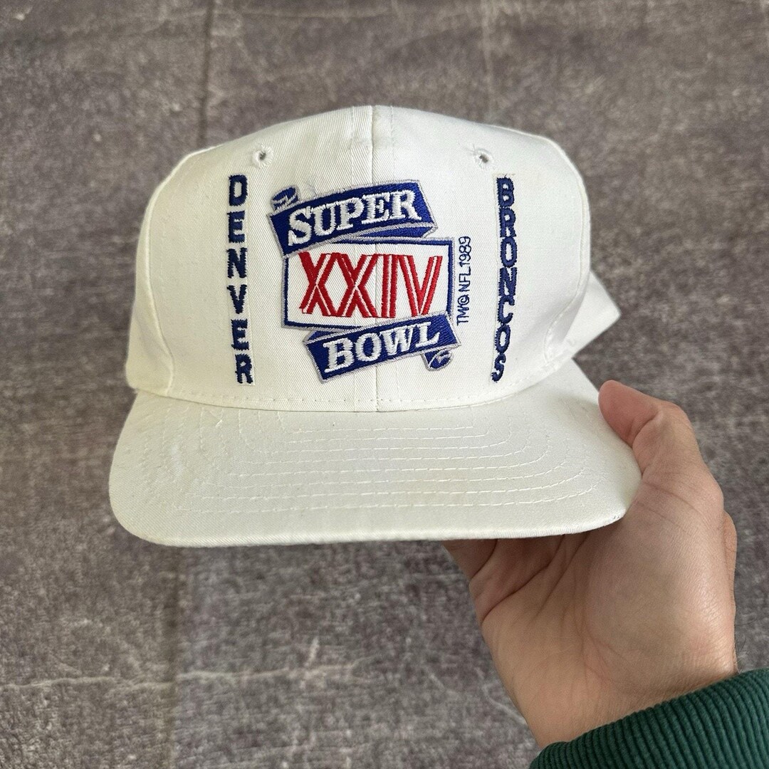 Men's Vintage 80s AJD 1989 Denver Broncos Super Bowl XXIV White ...