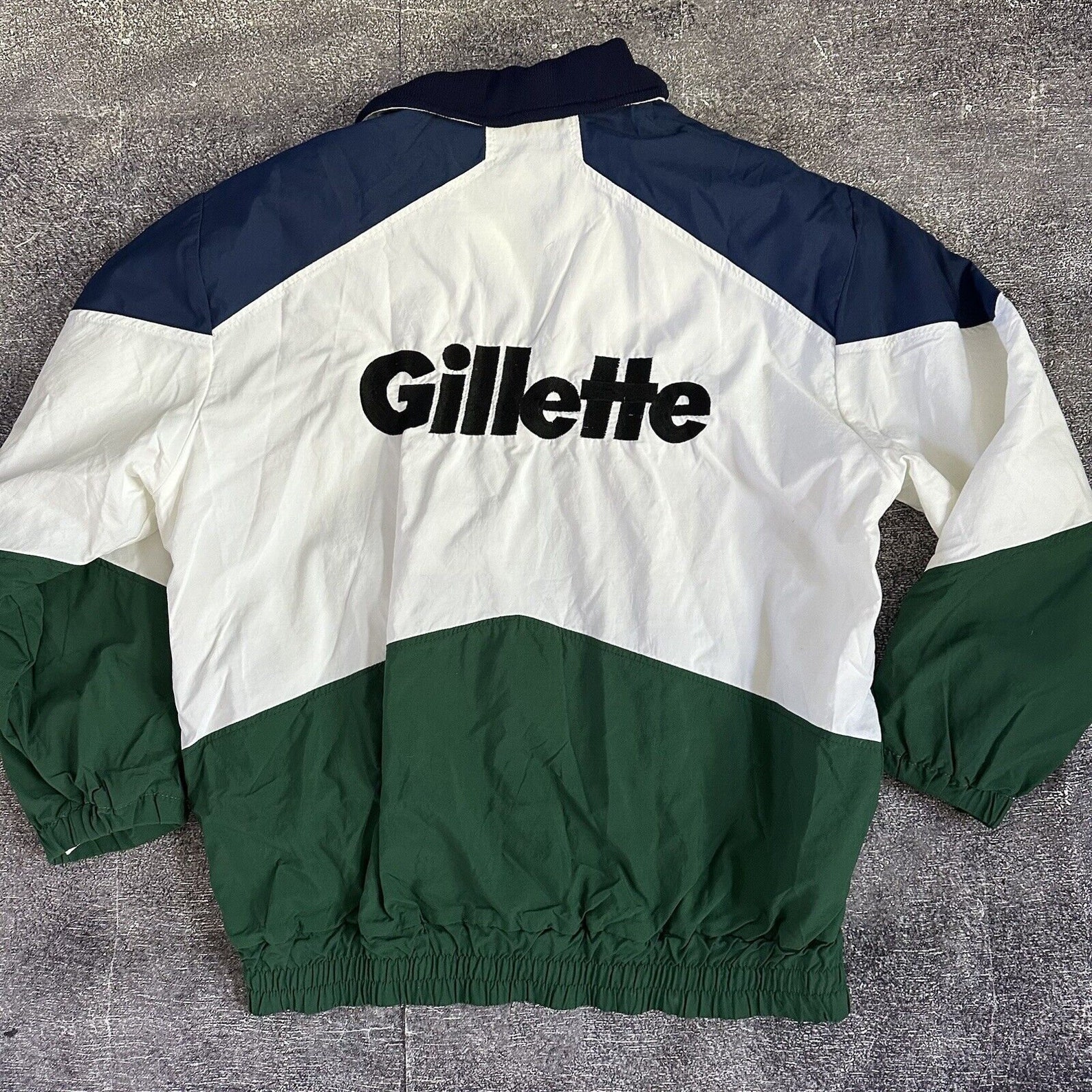 Men's Vintage 90s Gillette 3 Point Challenge Blue White Windbreaker ...