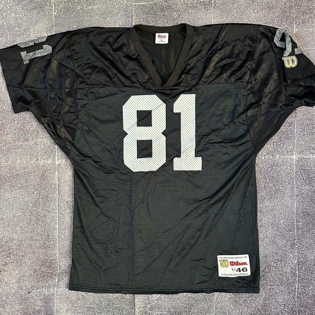 Men's Vintage 80's Wilson Los Angeles Raiders Tim Brown Home Black ...