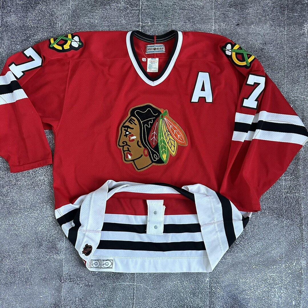 Men's Vintage 90's Maska Chicago Blackhawks Chris Chelios Authentic ...