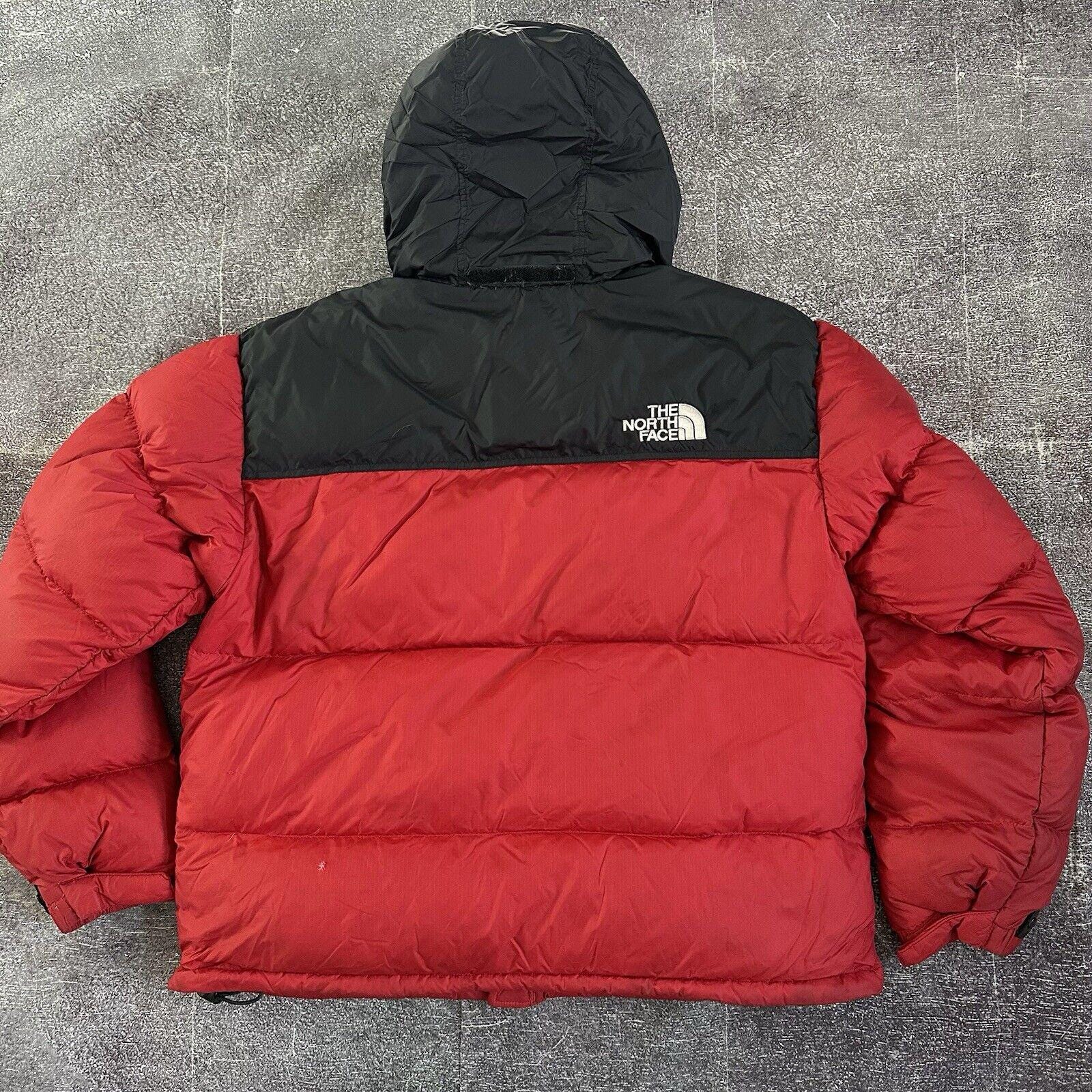 Men's Vintage 90's the North Face Red Black Nuptse 700 Down Puffer ...