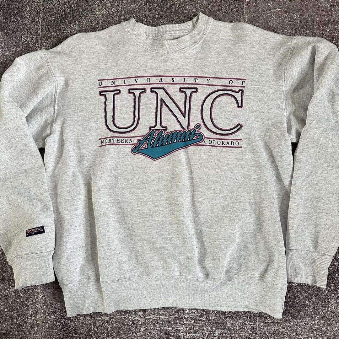 Men's Vintage 90's UNC Northern Colorado Bears Gray Crewneck Sweatshirt ...