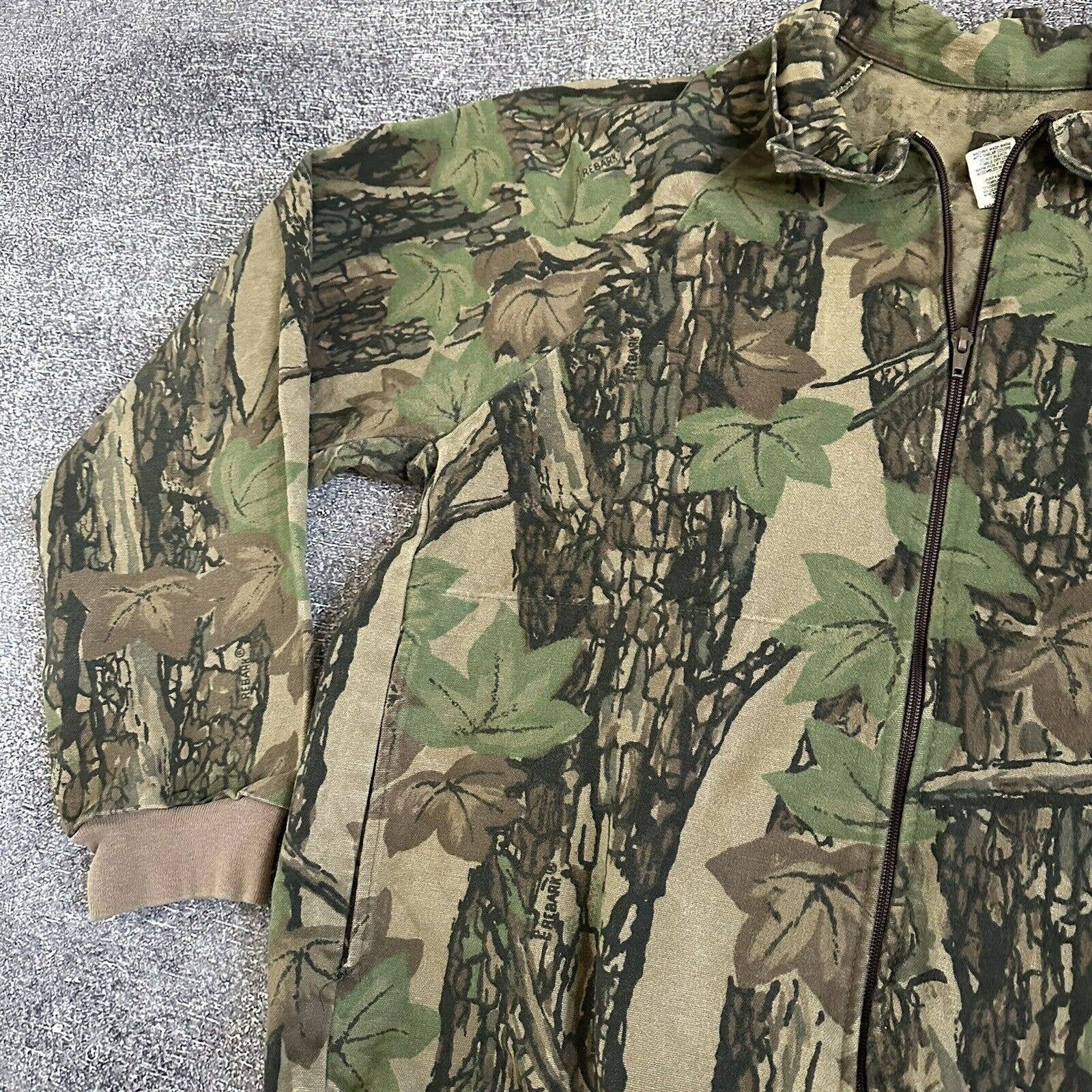 Men's Vintage 90's Ocoee Treebark Camo Duck Hunting Light Bomber Zip ...