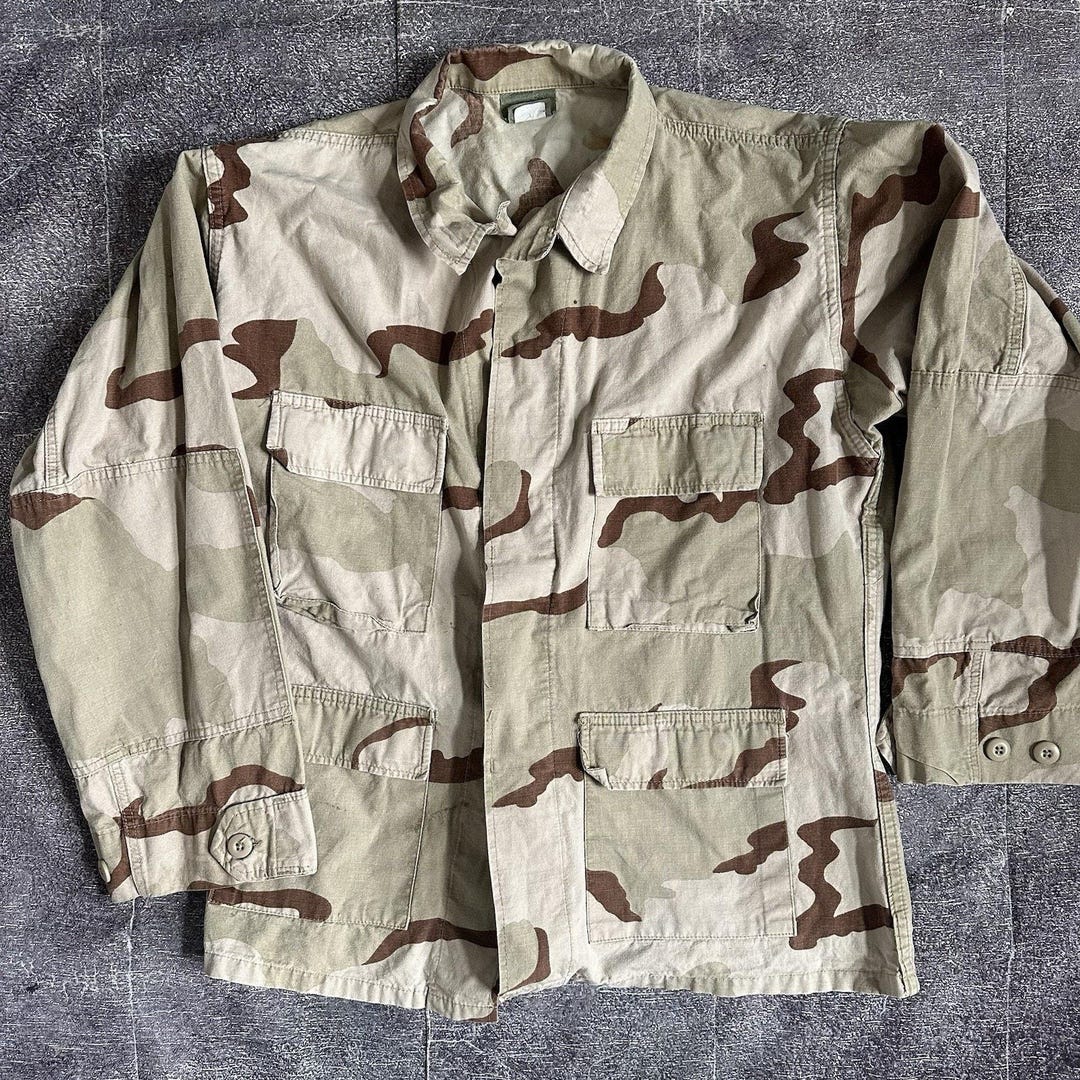 Men's Vintage 90's US Army Desert Storm Camouflage Military Shirt ...