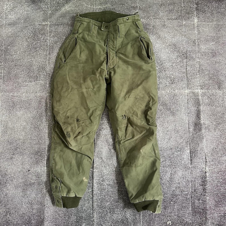 Mens Vintage 70s Us Army Vietnam War Cold Weather Lined Field Trouser