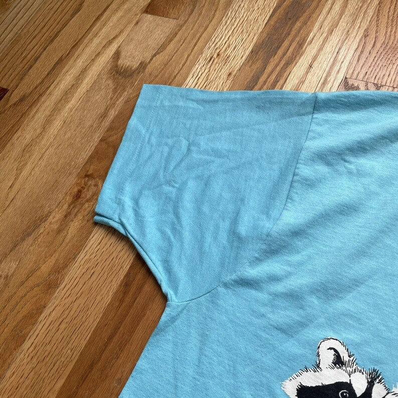 Mens Vintage 90s Screen Stars Pennsylvania Raccoon Powder Blue T Shirt ...