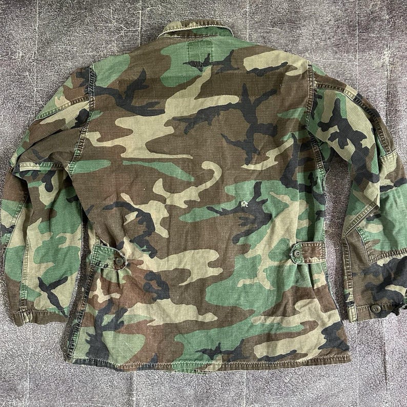 Men's Vintage 90's US Army Military Camouflage Button up Light Shirt ...