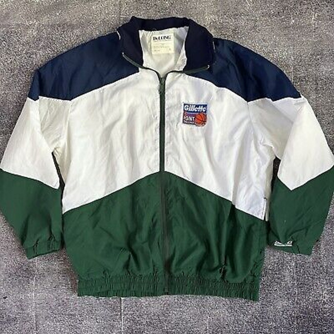 Men's Vintage 90s Gillette 3 Point Challenge Blue White Windbreaker ...
