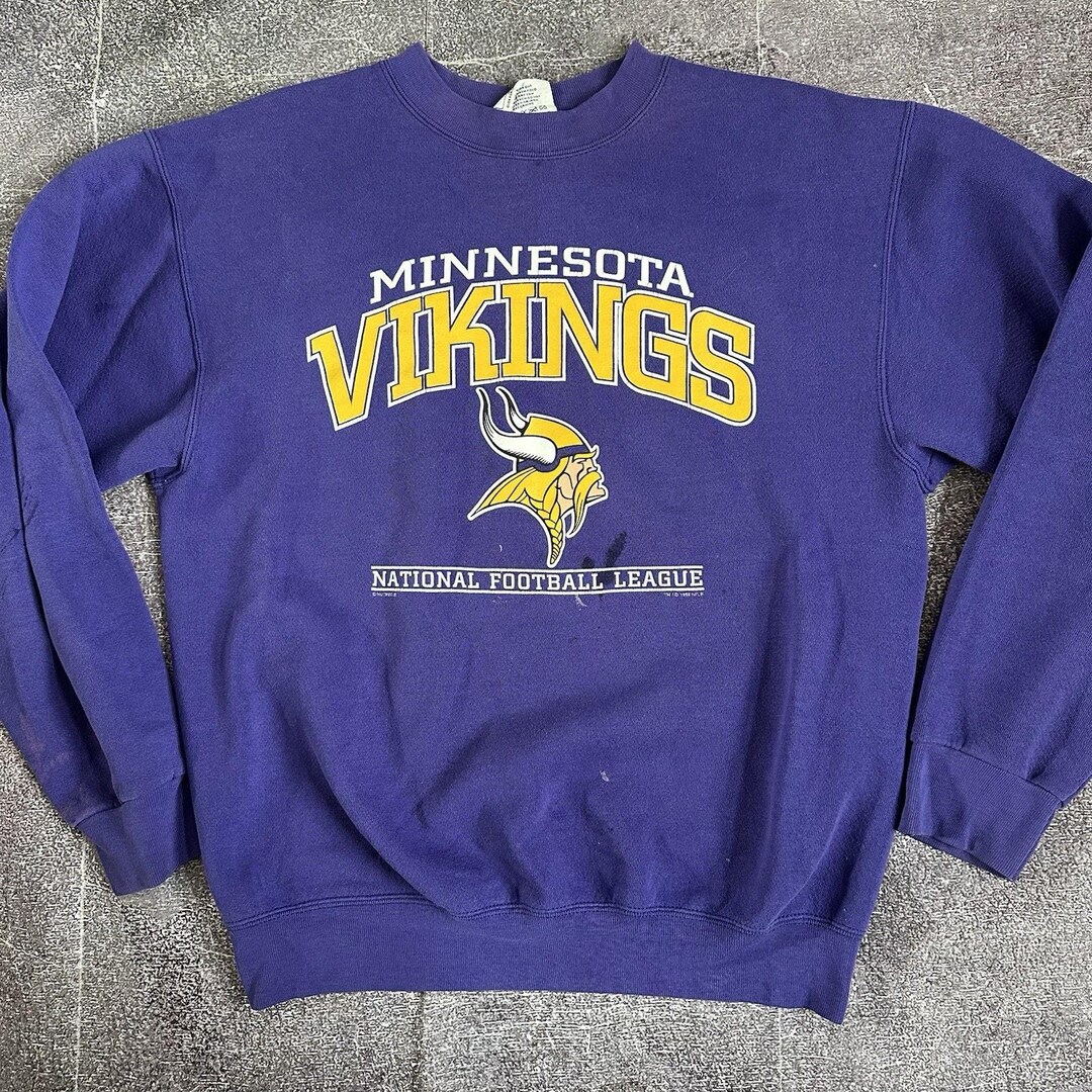 Men's Vintage 90's Lee Minnesota Vikings Purple Yellow Crewneck ...