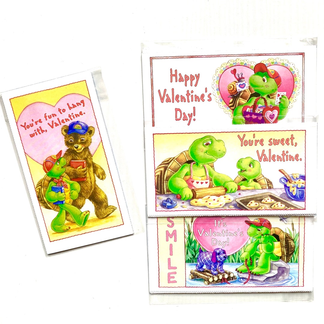 90s Mystery Franklin the Turtle Valentines Day Card Packs - Etsy
