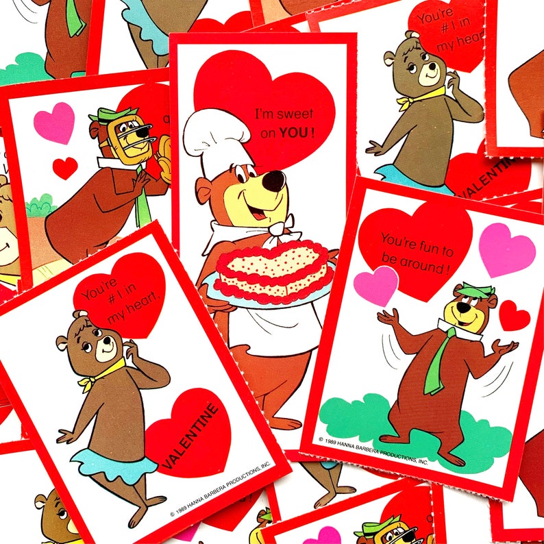 80s Yogi Bear Valentines Day Card Packs Etsy