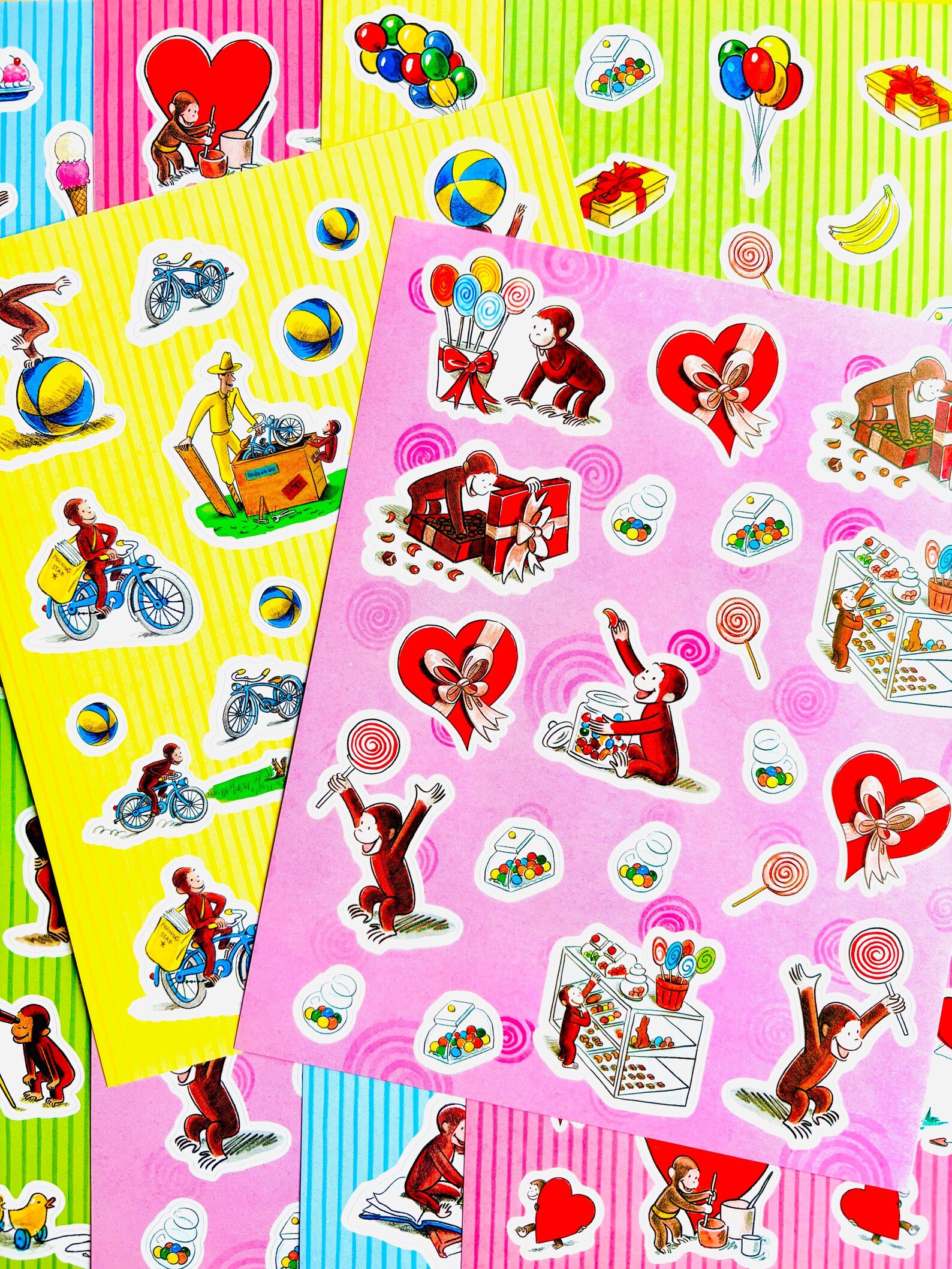 Curious George Sticker Sheets - 10 Sheets - Etsy