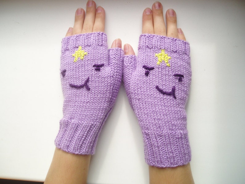 Knitted Mittens / Lumpy Space Princess / Adventure Time/fingerless ...