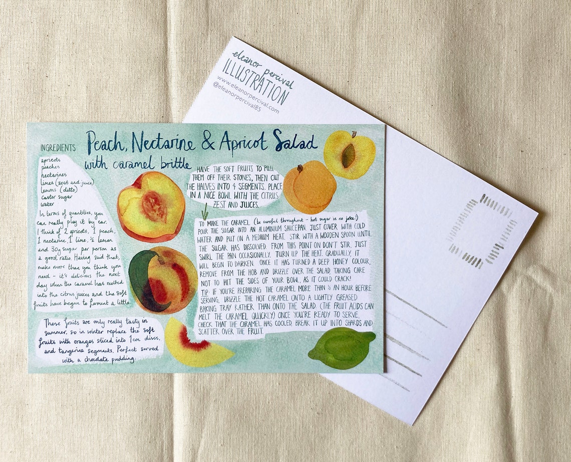 Recipe Card, 'fruit Salad' - Etsy