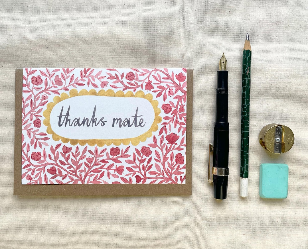 Thank You Card, 'thanks Mate' - Etsy