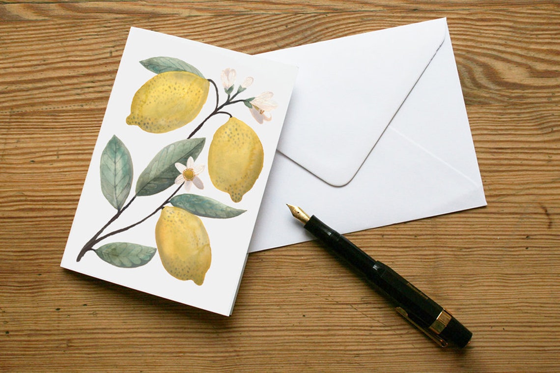 Greetings Card 'lemon Branch' | Etsy
