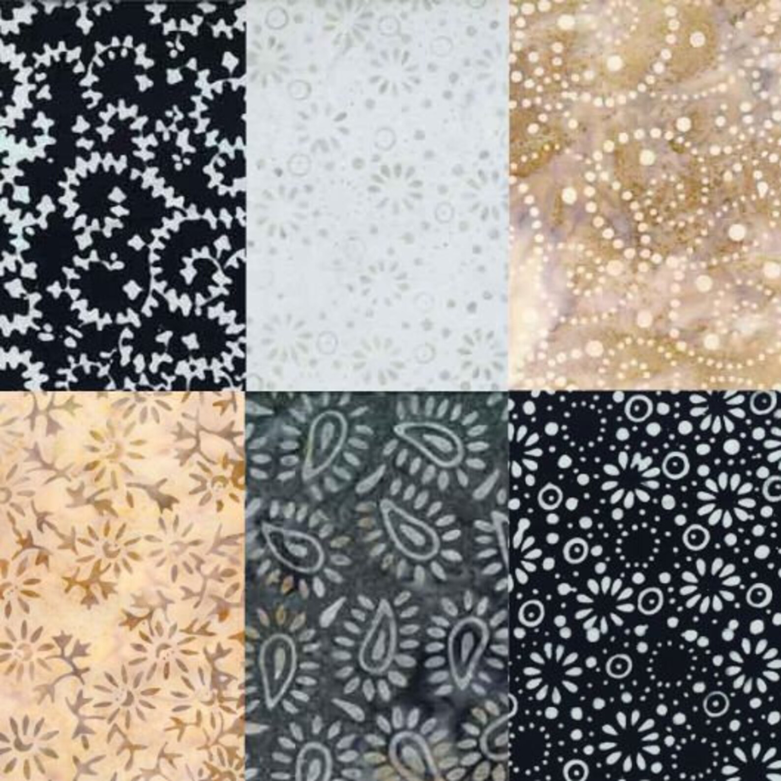 Black & Tan Batik Layer Cake Fabric 10 X 10 - Etsy