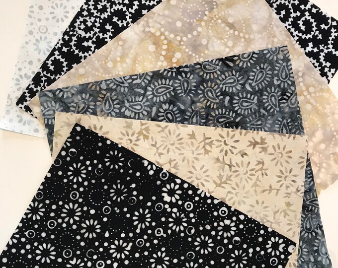 Black & Tan Batik Layer Cake Fabric, 10" X 10" Precut Quilt Squares - Etsy