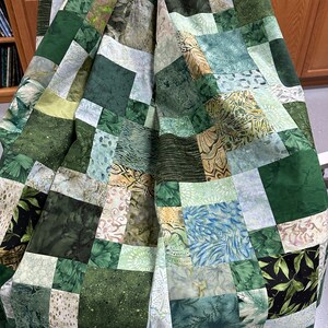 Green Patchwork Unfinished Quilt Top, 55 X 68, Lap or Throw Size - Etsy