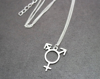 Transgender Pride Silver Plated Pendant Necklace. 20 Inch - Etsy