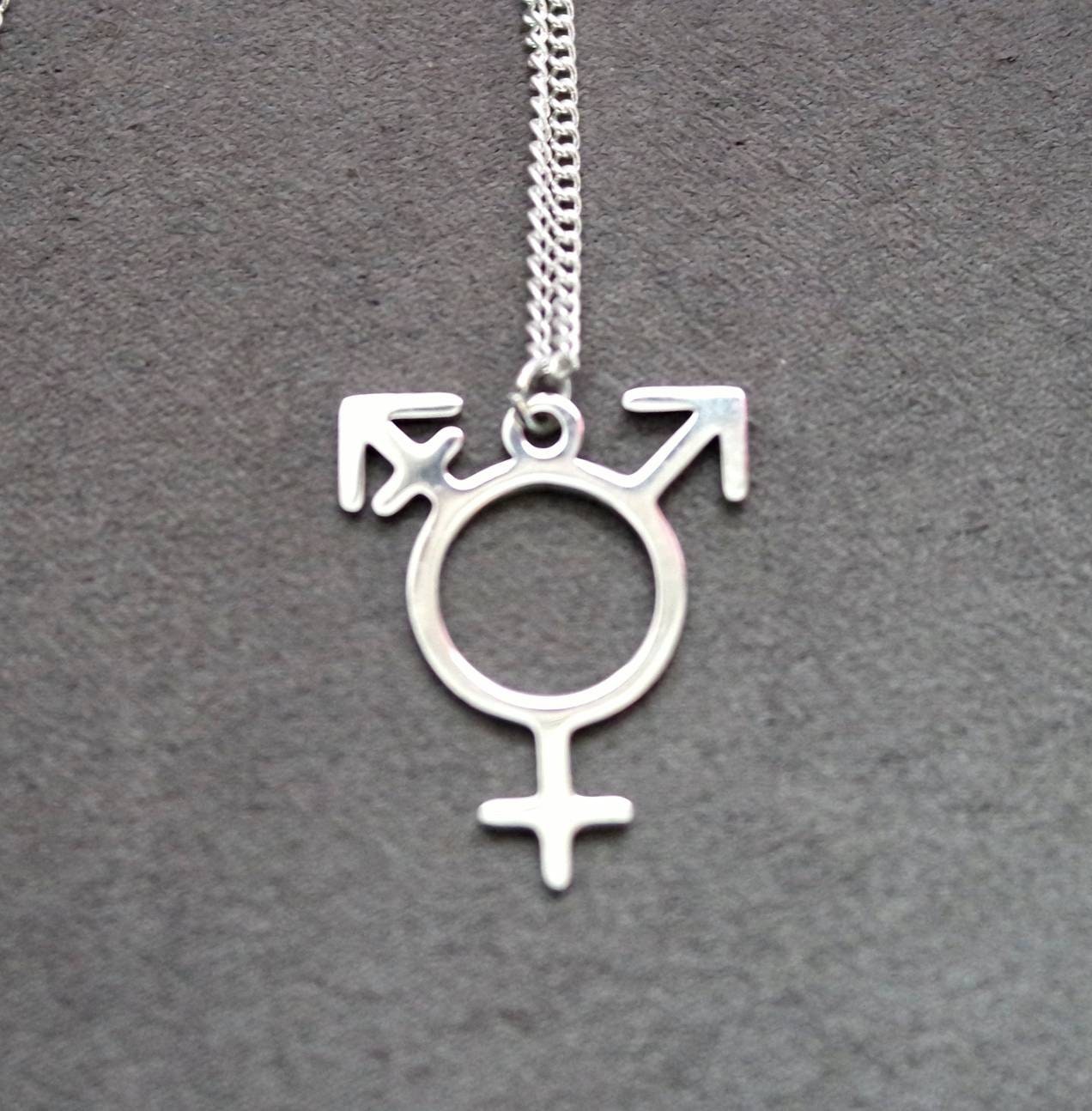 Trans Symbol Necklace Transgender Necklace Personalised | Etsy UK