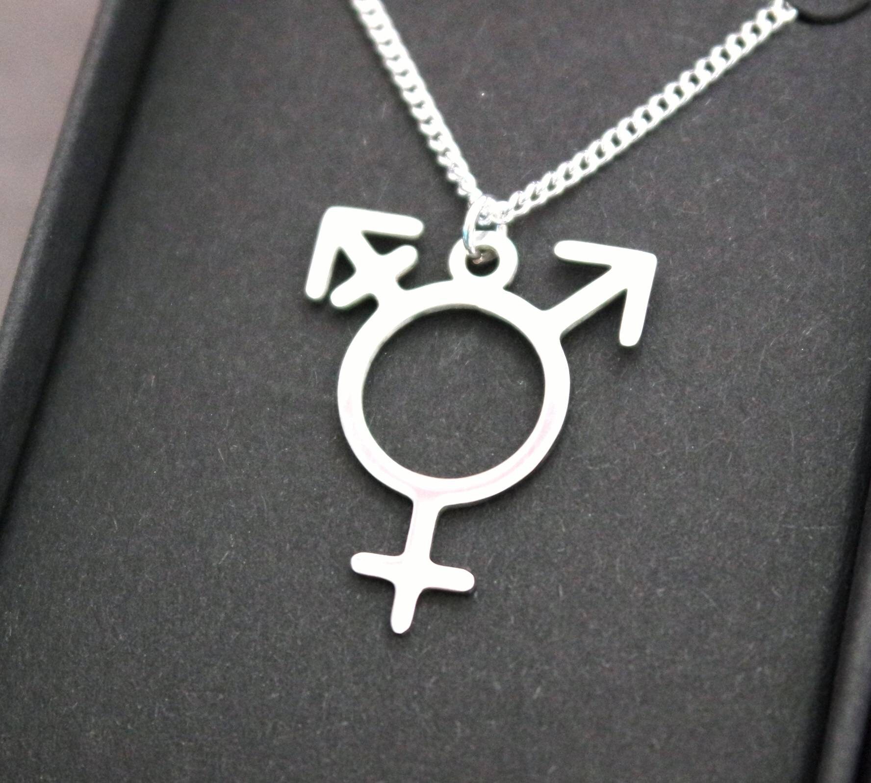 Trans Symbol Necklace Transgender Necklace Personalised - Etsy UK