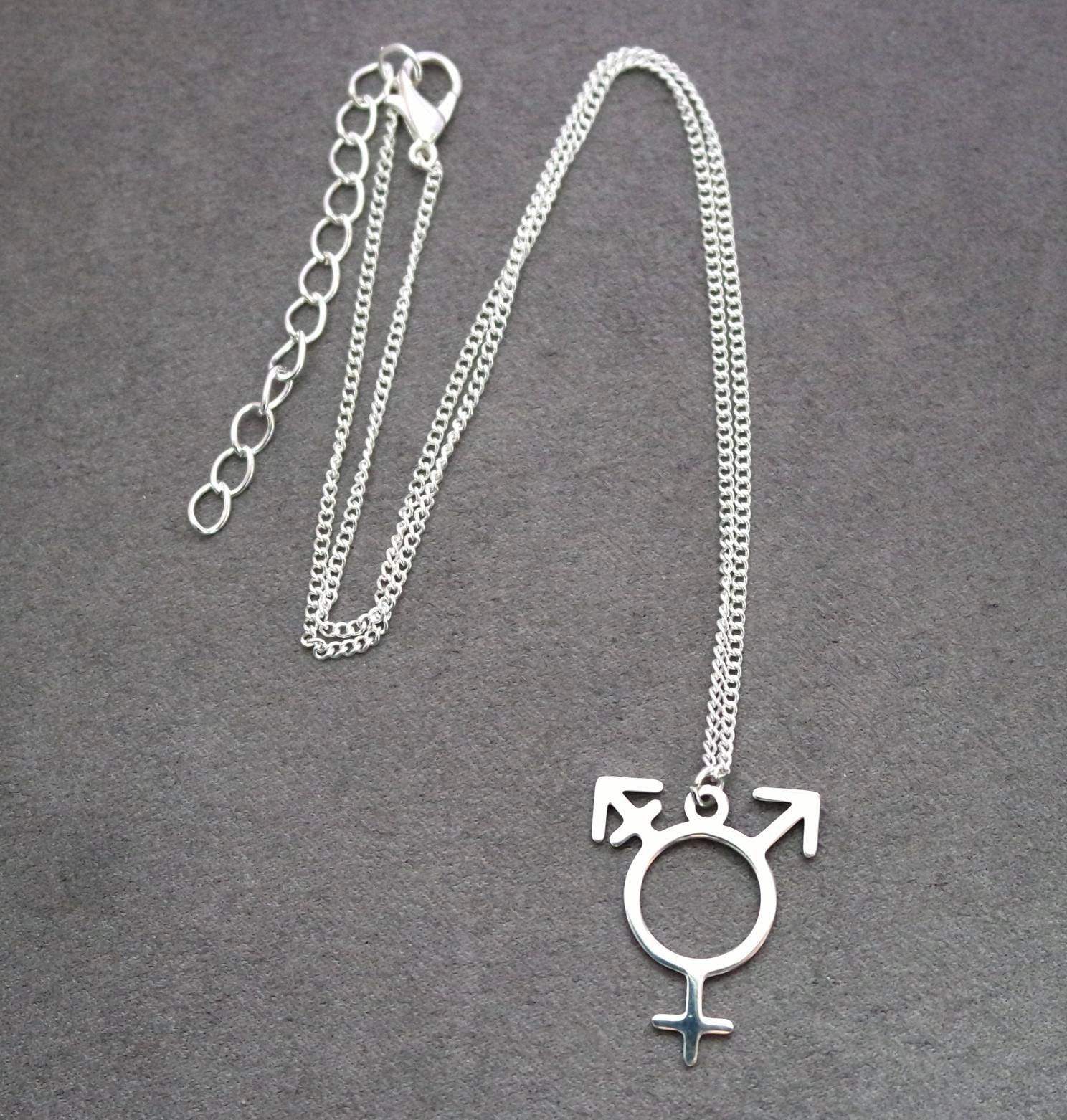Trans Symbol Necklace Transgender Necklace Personalised | Etsy UK