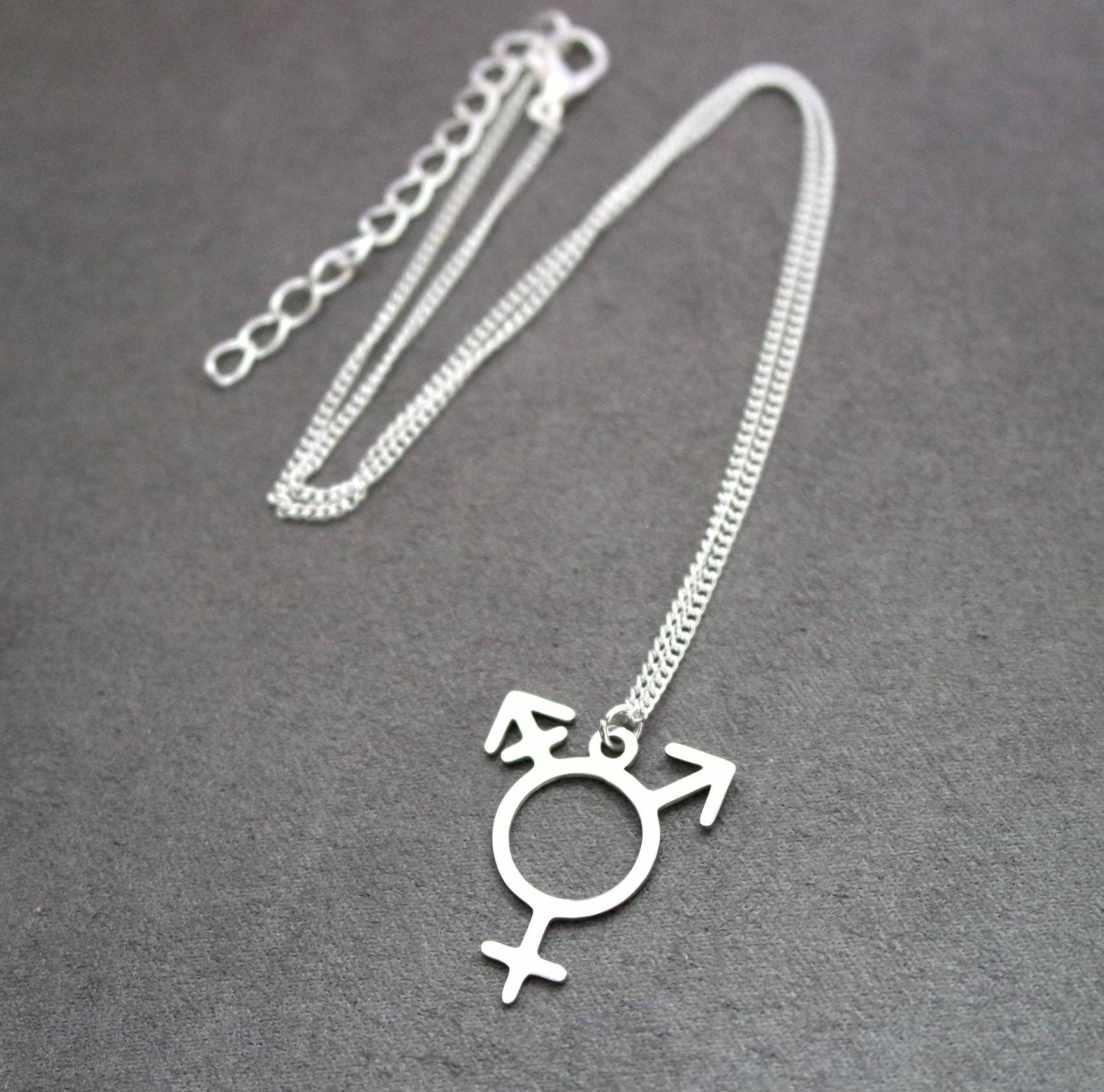 Trans Symbol Necklace Transgender Necklace Personalised | Etsy UK