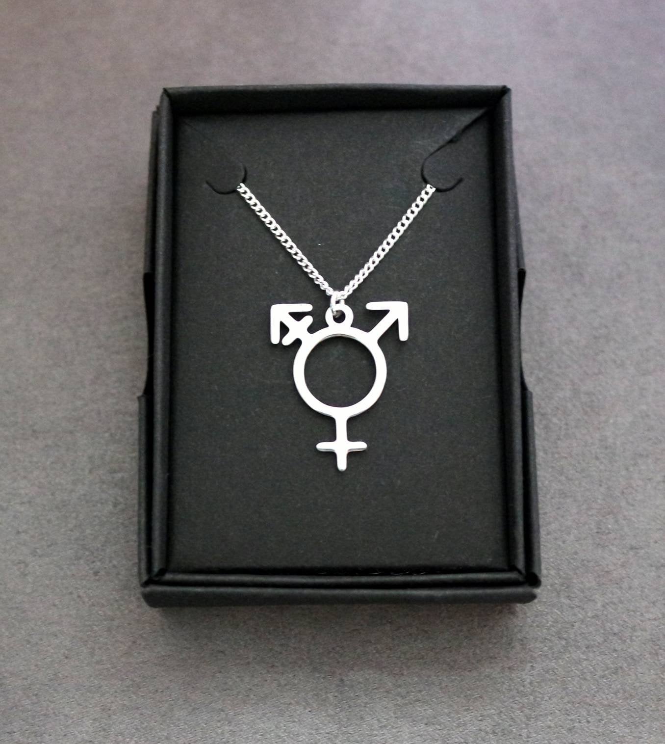 Trans Symbol Necklace Transgender Necklace Personalised | Etsy UK