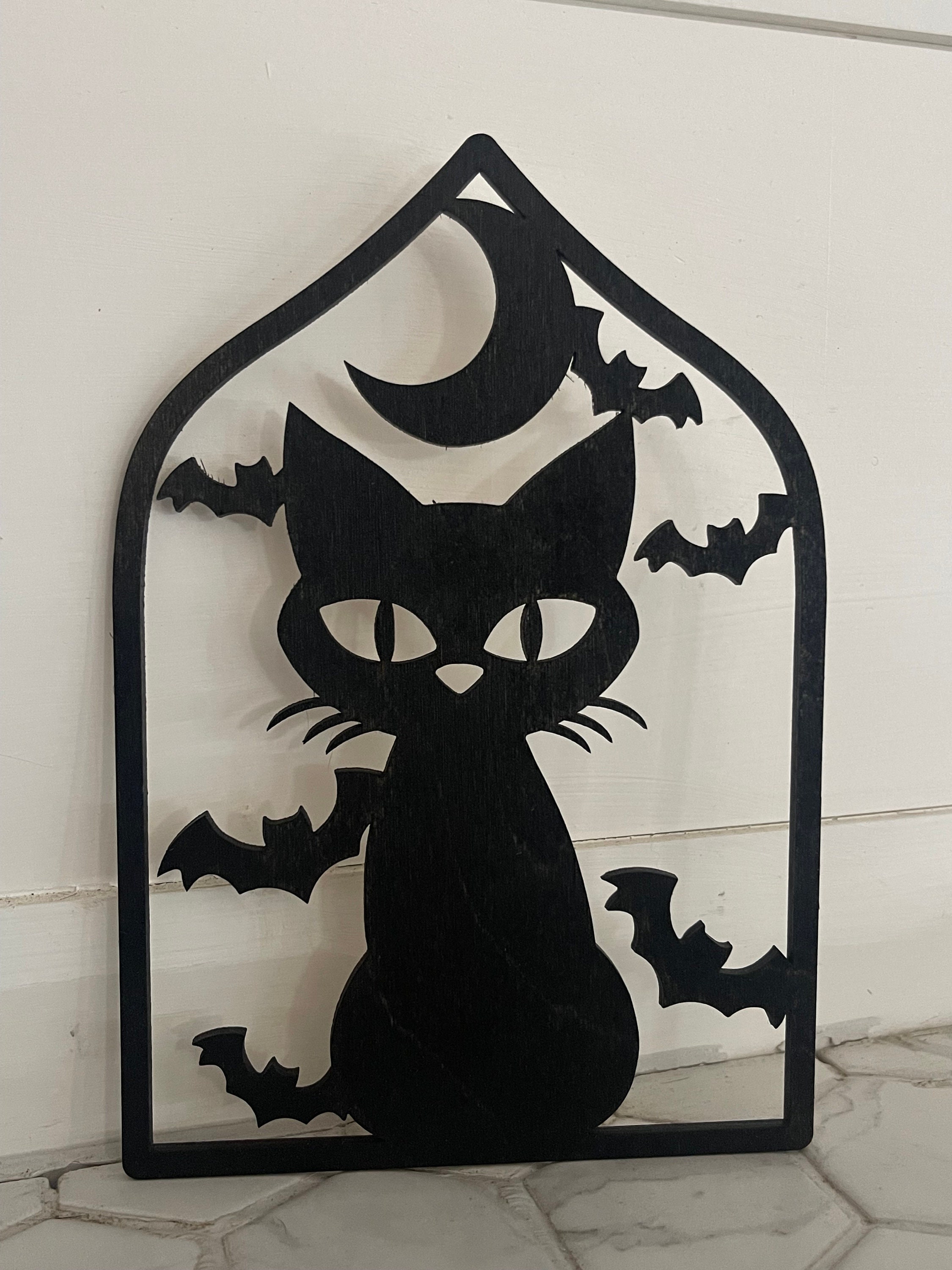 Halloween Sign. Halloween Decor. Spooky Cat. Home Decor. Fall Decor. - Etsy