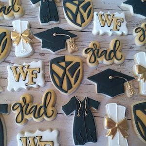 Customizable Graduation Cookies With Logo - One Dozen - Etsy