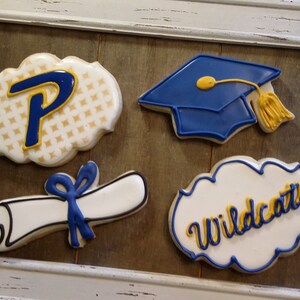 Customizable Graduation Cookies With Logo - One Dozen - Etsy