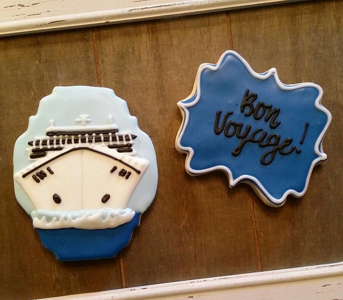 Extra Large Bon Voyage Cruise Ship Cookies | Etsy