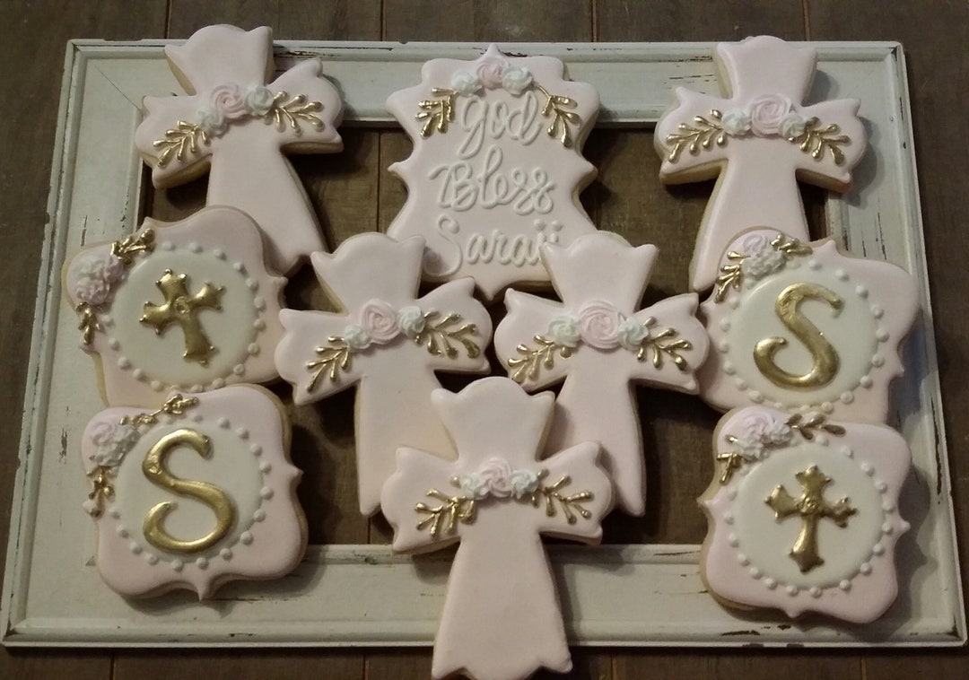 Floral Confirmation or Baptism Cookies - Etsy