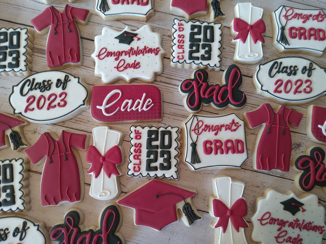 Graduation Cookies - Your Choice of Colors and Name - One Dozen - Etsy