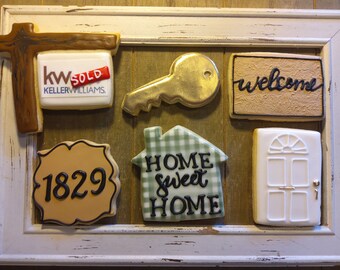 Custom Real Estate Cookies With Greenery One Dozen - Etsy