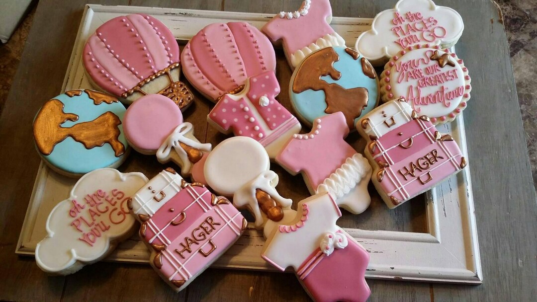 World Travel Girl Baby Shower Cookies - One Dozen - Etsy