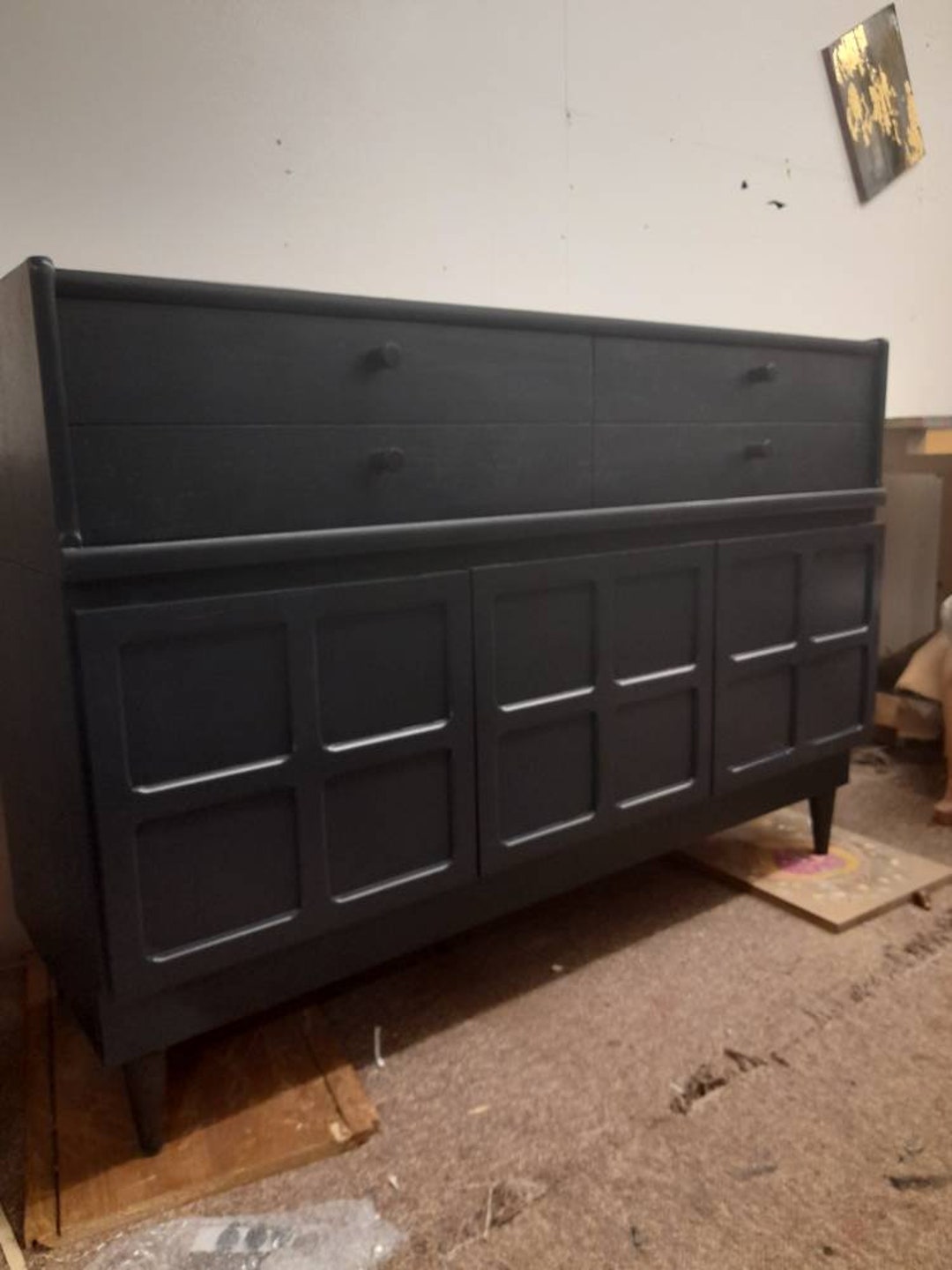 Painted Black Midcentury Nathan Sideboard: Upcycled Vintage Furniture ...