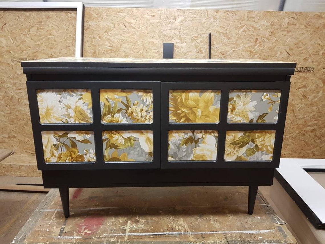Nathan Black Upcycled Painted Cabinet - Etsy UK