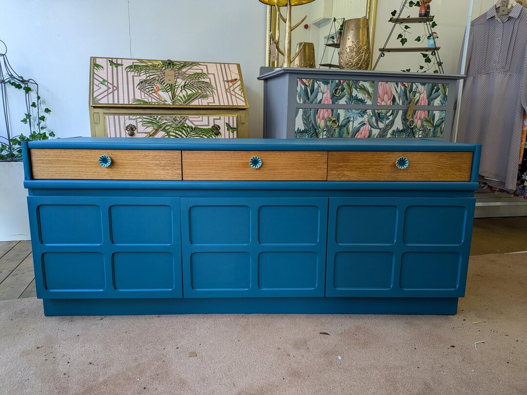 Mid Century Nathan Squares Sideboard Teak Retro PAINTED Upcycled ...