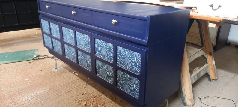 Midcentury Nathan Sideboard. Painted Upcycled Living Room Furniture ...