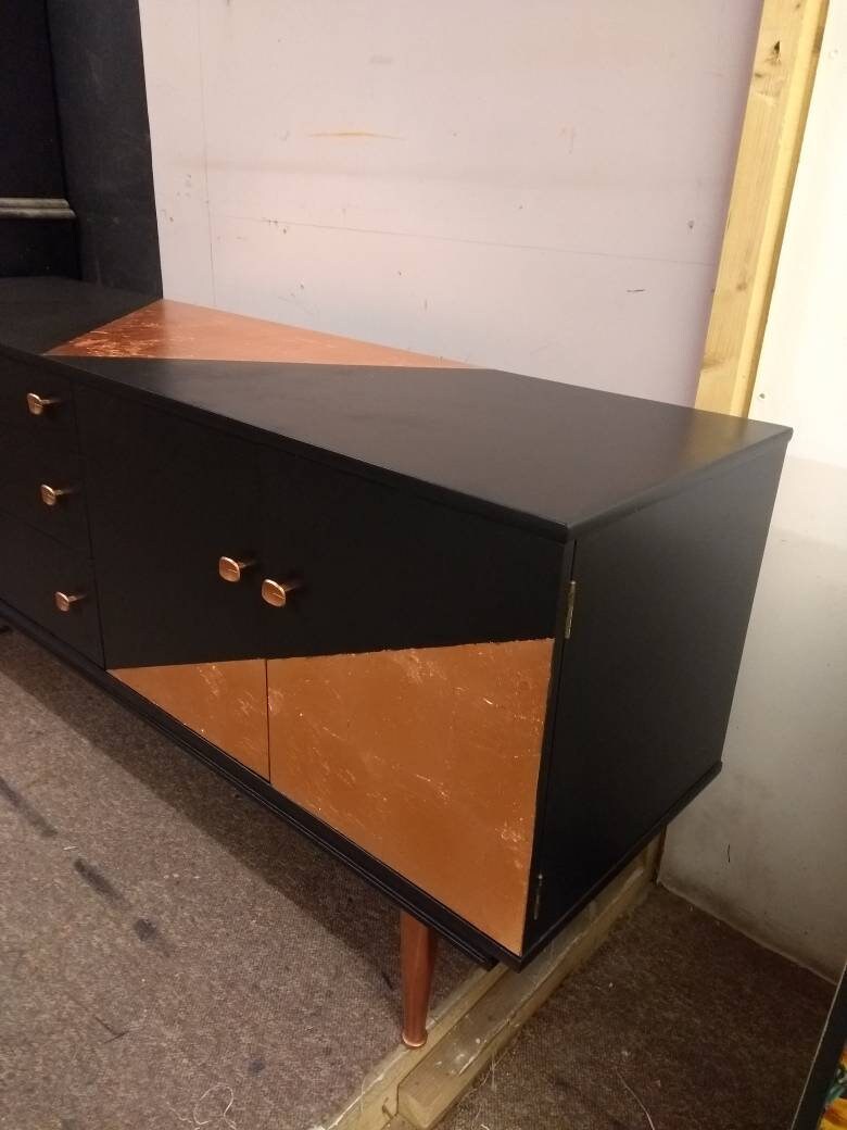 Midcentury Sideboard With a Geometric Design. Upcycled - Etsy UK