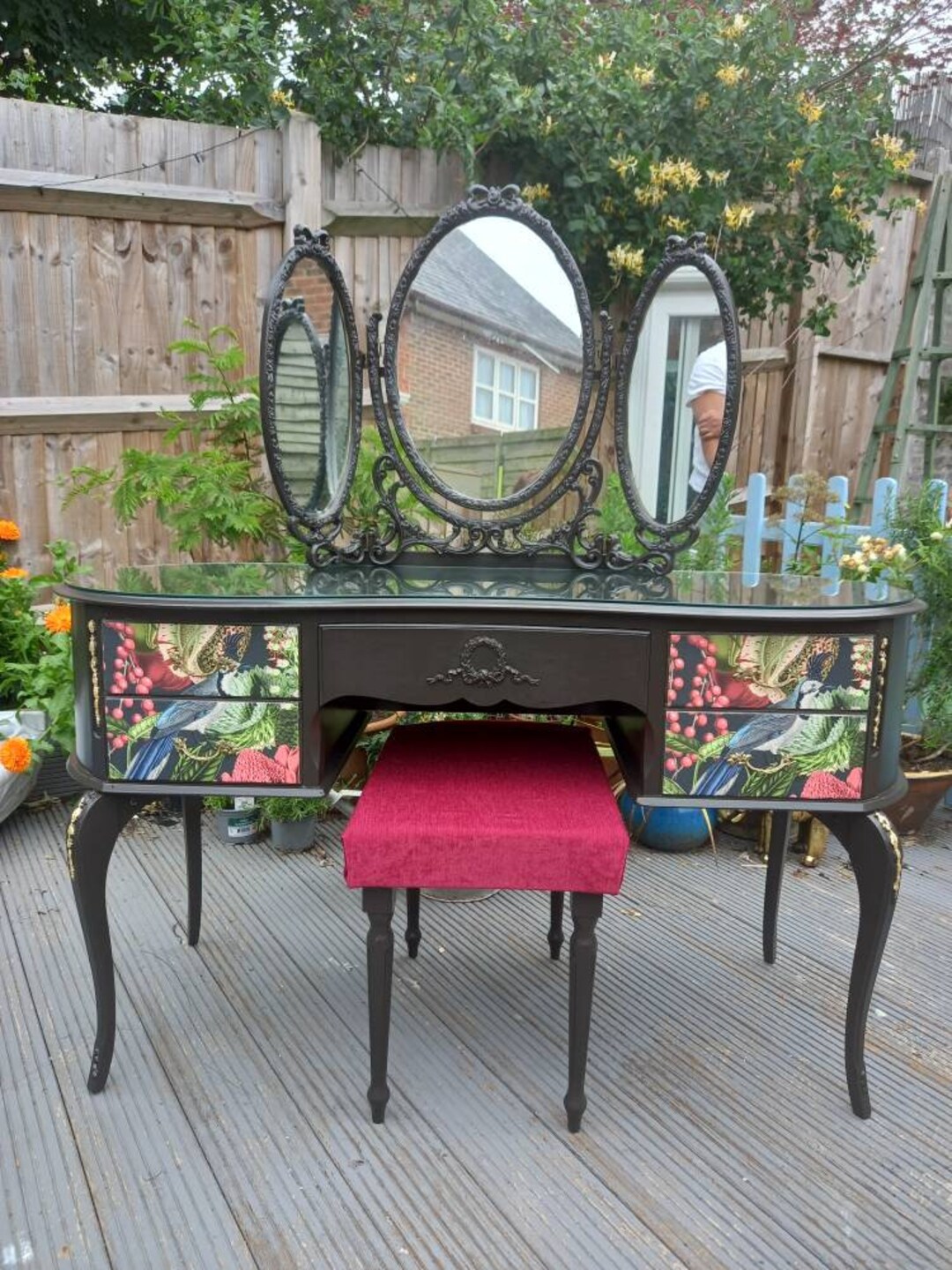 Vintage French Style Olympus Dressing Table or Desk, Painted and ...