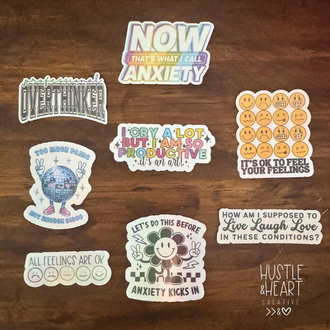 Moody Sticker Bundle- Anxiety / Overthinking / All Feelings - Etsy