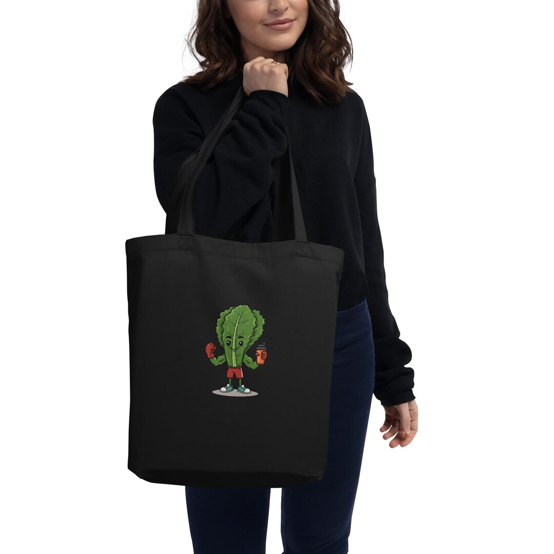 Ripped Kale Organic Cotton Tote Bag - Vegan Fitness Gift - Etsy