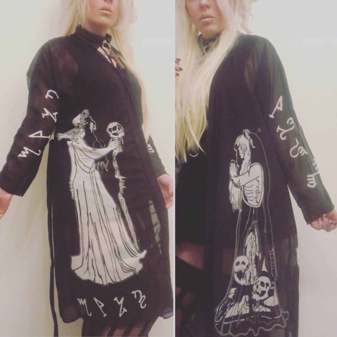 Dark Priestess long Sleeve Kimono Robe Gothic Witch | Etsy Canada
