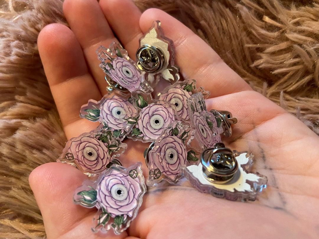Eye See Roses , Pink Rose Eyeball Acrylic Pin , Valentine - Etsy