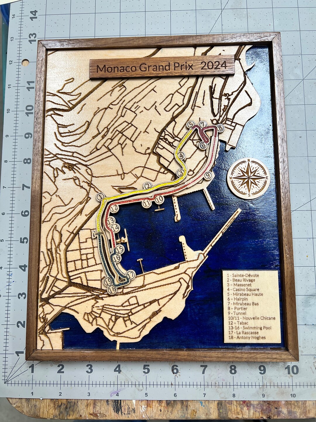 Monaco GP F1 Track Map With Corners - Etsy