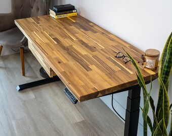 Butcher Block Computer Desk - Etsy